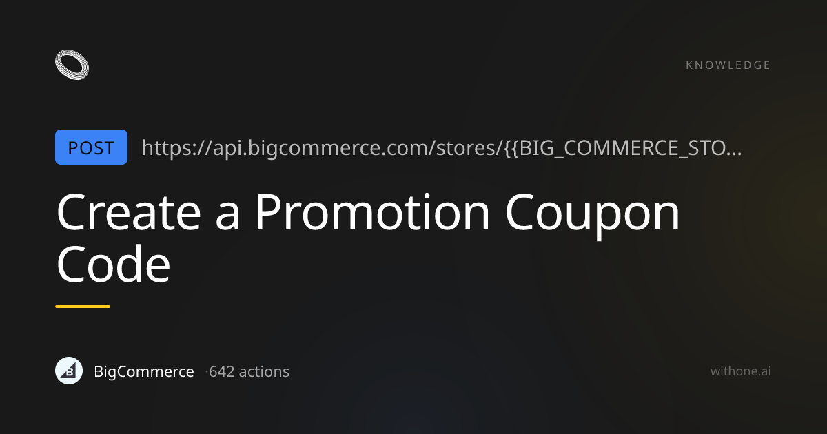 Create a Promotion Coupon Code | BigCommerce | One